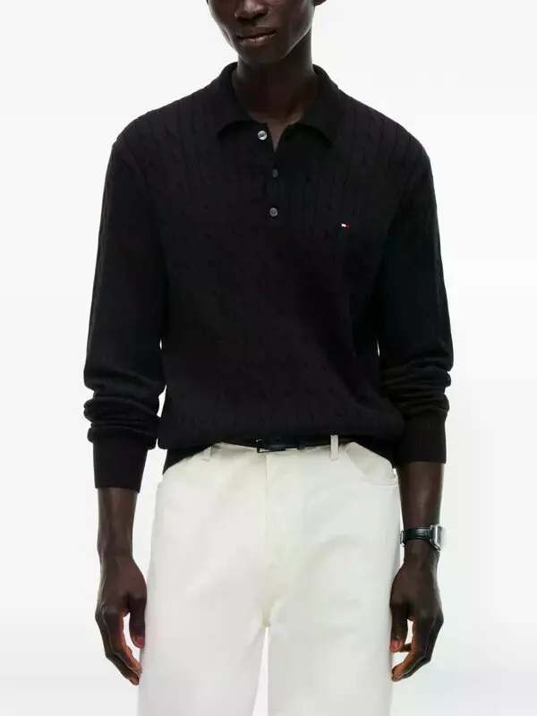 Tommy Hilfiger Cable-knit Polo Sweater