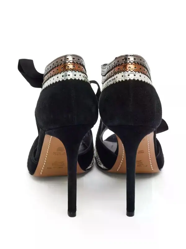 Etro Suede Brogue Ribbon-tie Pumps