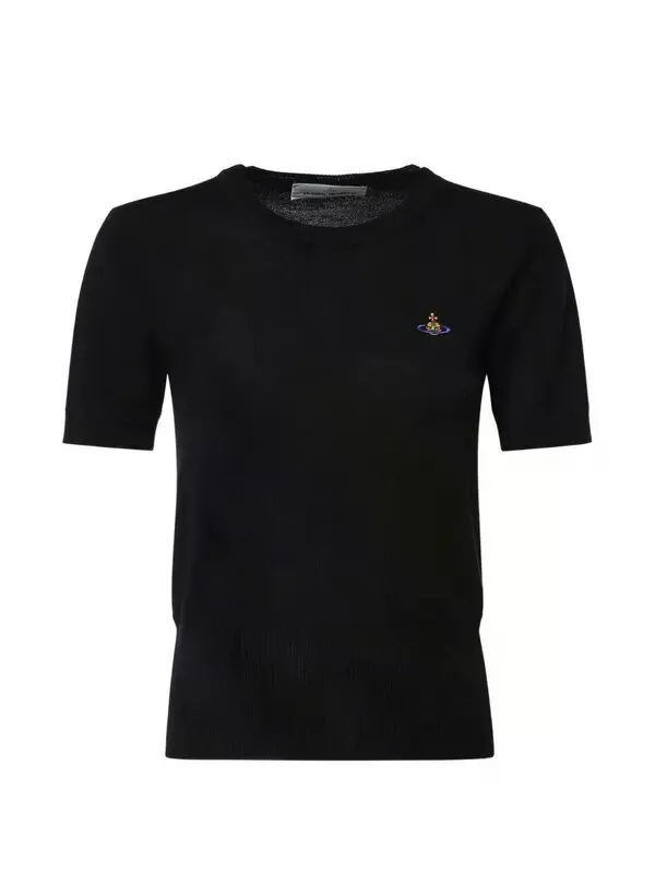 VIVIENNE WESTWOOD Orb Embroidered Short-sleeve T-shirt - Black