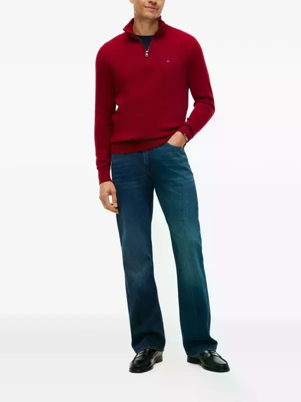 Tommy Hilfiger Quarter-zip Logo-embroidered Sweater