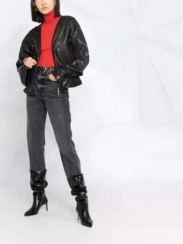 Alberta Ferretti Oversized Zip-up Sheepskin Jacket