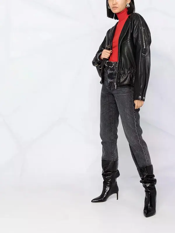 Alberta Ferretti Oversized Zip-up Sheepskin Jacket