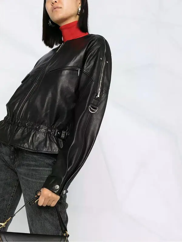 Alberta Ferretti Oversized Zip-up Sheepskin Jacket