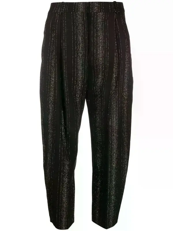 Stella McCartney High-waisted Cropped Trousers - Black
