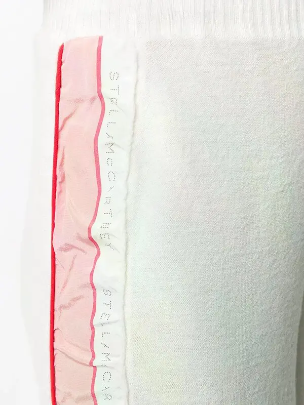 Stella McCartney Cotton Track Pants With Logo Stripe Down Legs
