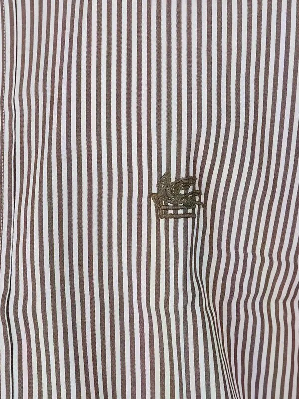 Etro Striped Embroidered-logo Shirt