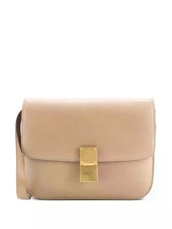 Celine Grainy Leather Medium Crossbody Bag - Brown