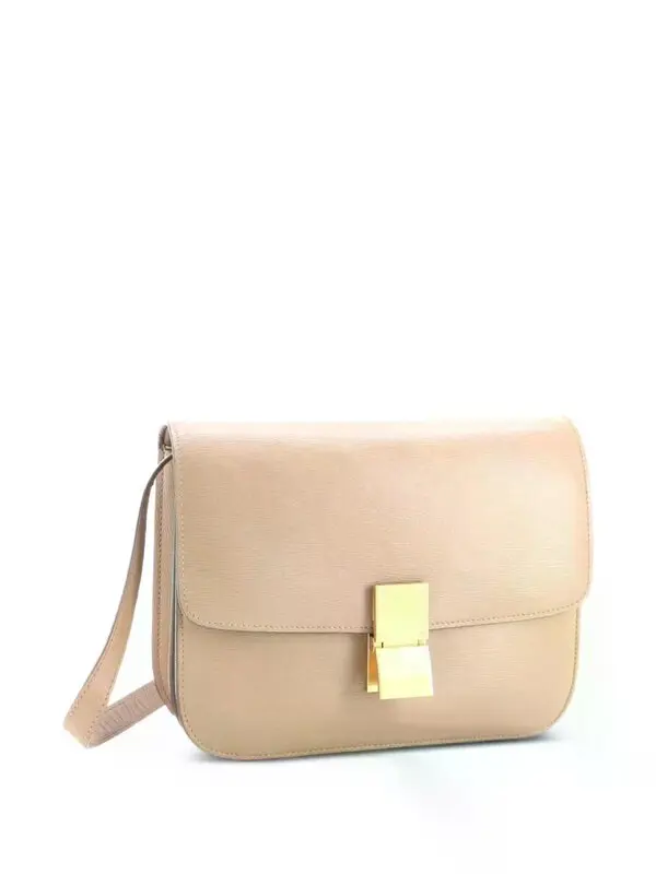 Celine Grainy Leather Medium Crossbody Bag - Brown