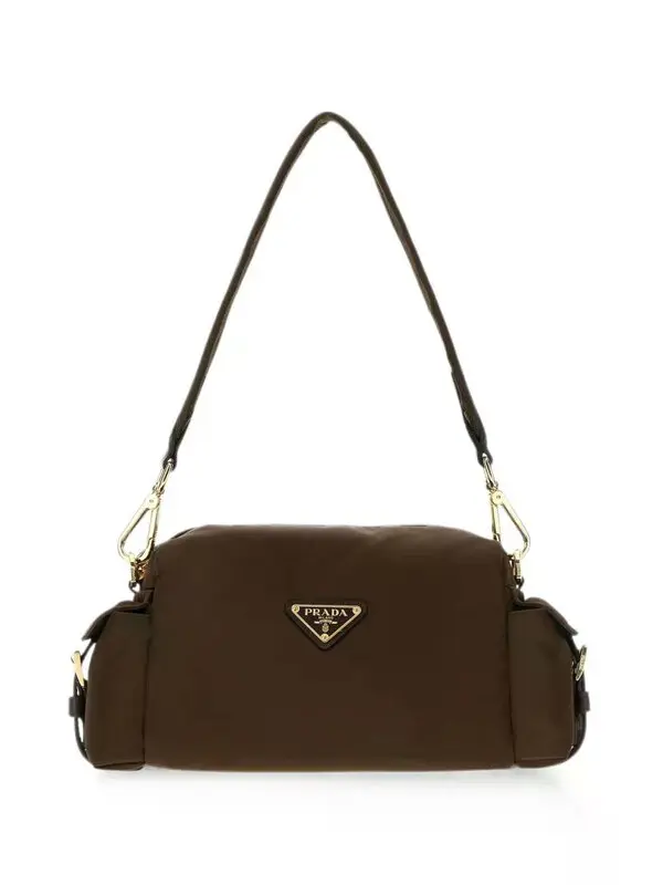 Prada Explore Small Re-nylon And Leather Shoulder Bag - Brown