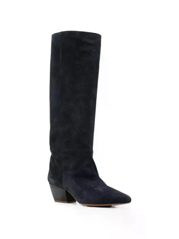 FORTE_FORTE Pointed Toe Suede Knee-high Boots