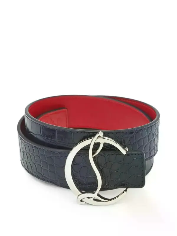 CHRISTIAN LOUBOUTIN Cl Logo Reversible Belt - Blue