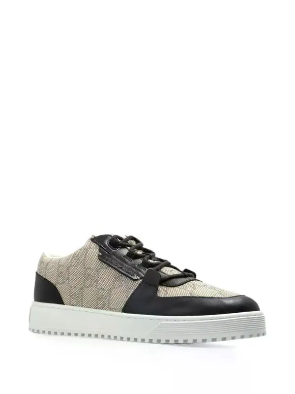 Emporio Armani Monogram-print Panelled Sneakers