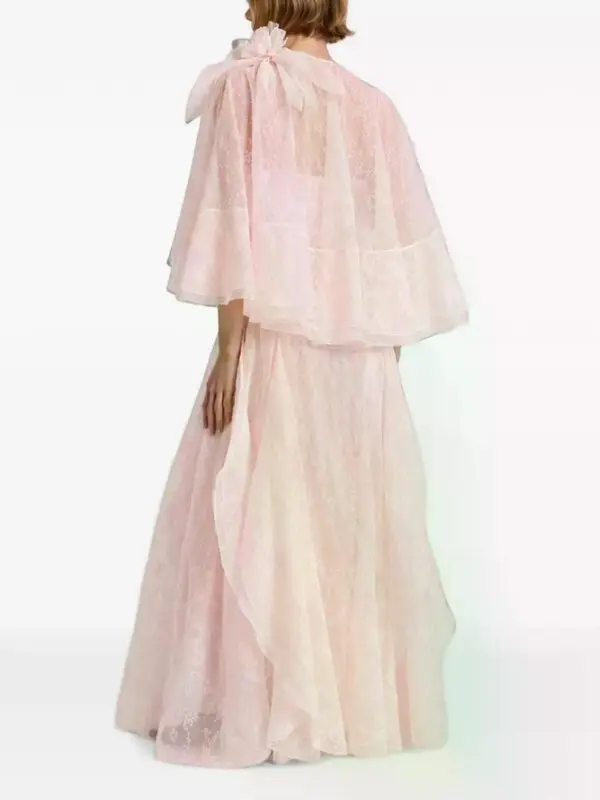 Alberta Ferretti Floral-lace Maxi Dress