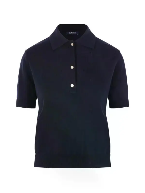 Max Mara Pomposa Knit Polo Shirt - Blue
