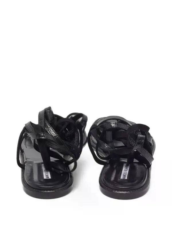 Manolo Blahnik Primathi Ankle-tie Sandals