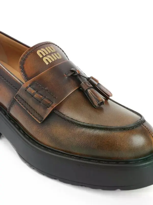 Miu Miu Tassel-detail Leather Loafers
