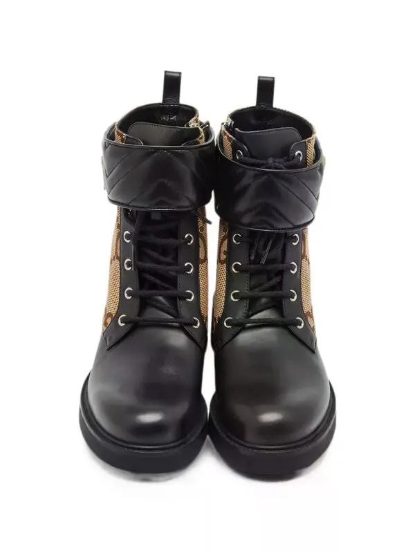 Gucci Matelassé Gg Combat Boots