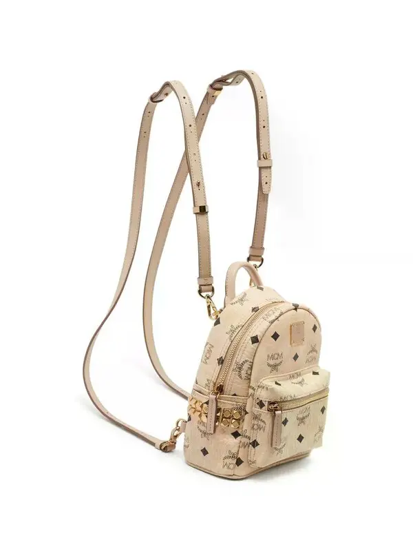 Mcm Mini Stark Visetos Backpack - Neutrals