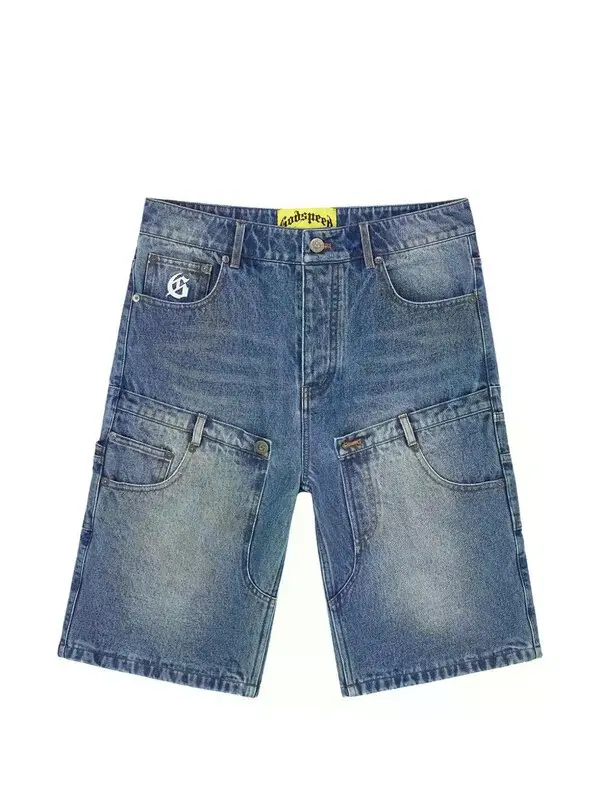GODSPEED Panelled Denim Shorts - Blue