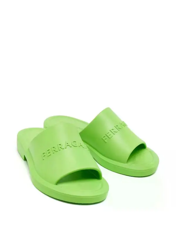 FERRAGAMO Embossed Logo Slide Sandals