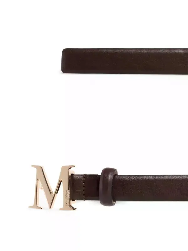 Max Mara Logo-plaque Leather Belt - Brown