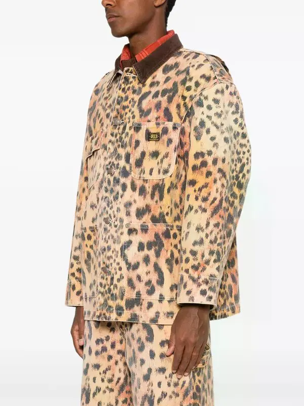 R13 Leopard-print Corduroy-collar Jacket