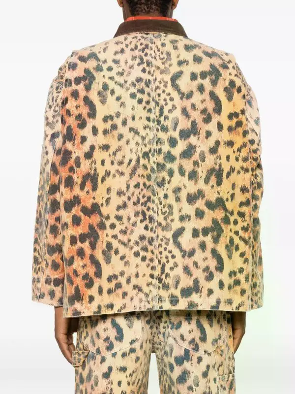 R13 Leopard-print Corduroy-collar Jacket