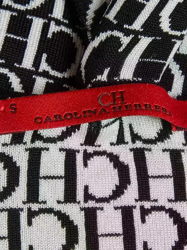 Carolina Herrera Monogram Intarsia Roll Neck Sweater