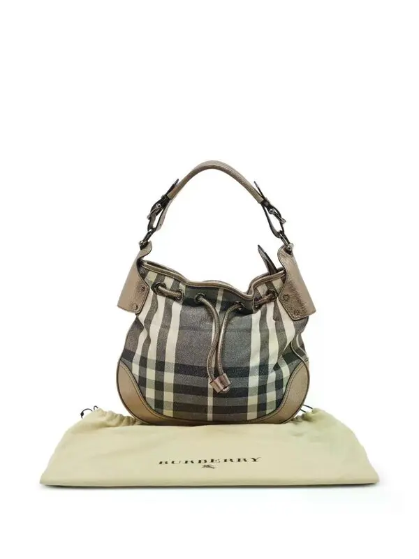 Burberry Check-print Drawstring Shoulder Bag