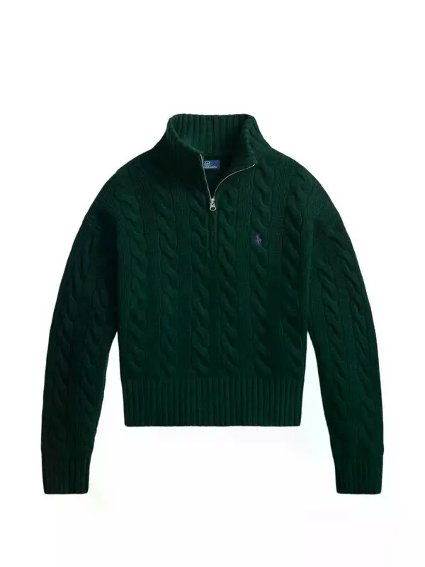 Polo Ralph Lauren Cable-knit Quarter-zip Sweater - Green