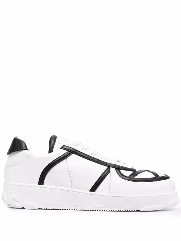 Gcds Contrast-detail Chunky Leather Sneakers