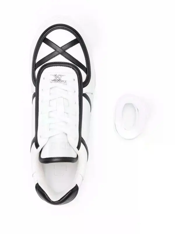 Gcds Contrast-detail Chunky Leather Sneakers