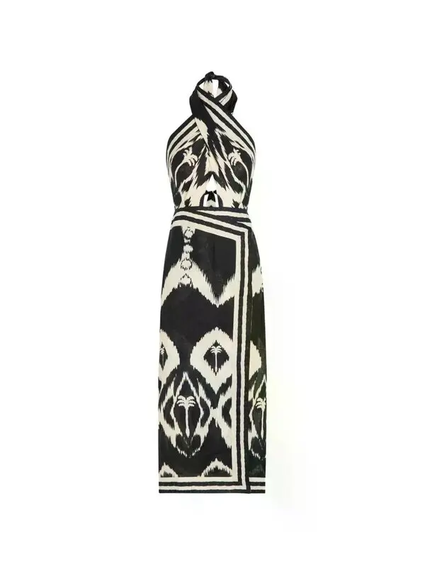 Johanna Ortiz Buen Viento Halterneck Maxi Dress - Black