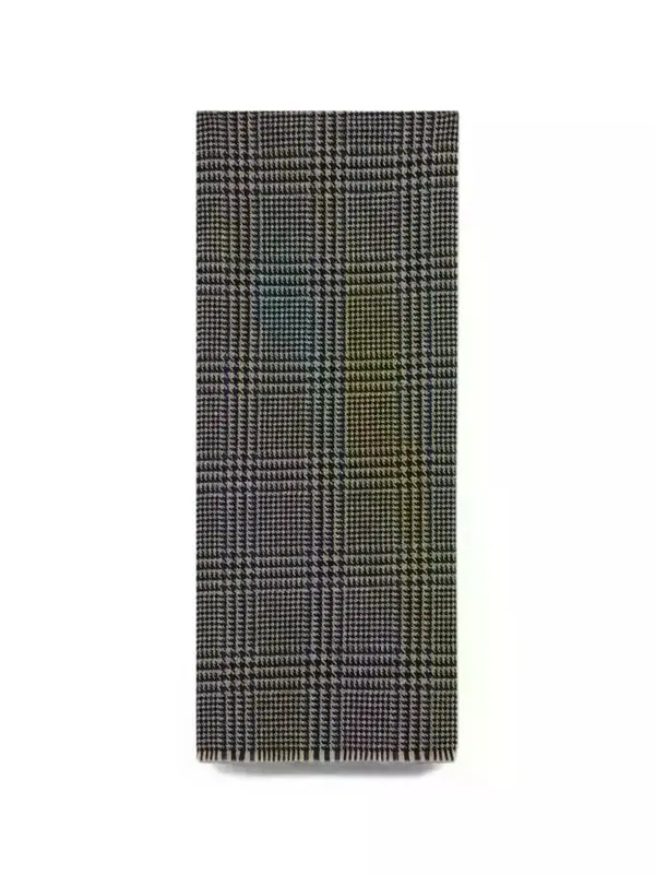 SLOWEAR Check-pattern Fringed Scarf