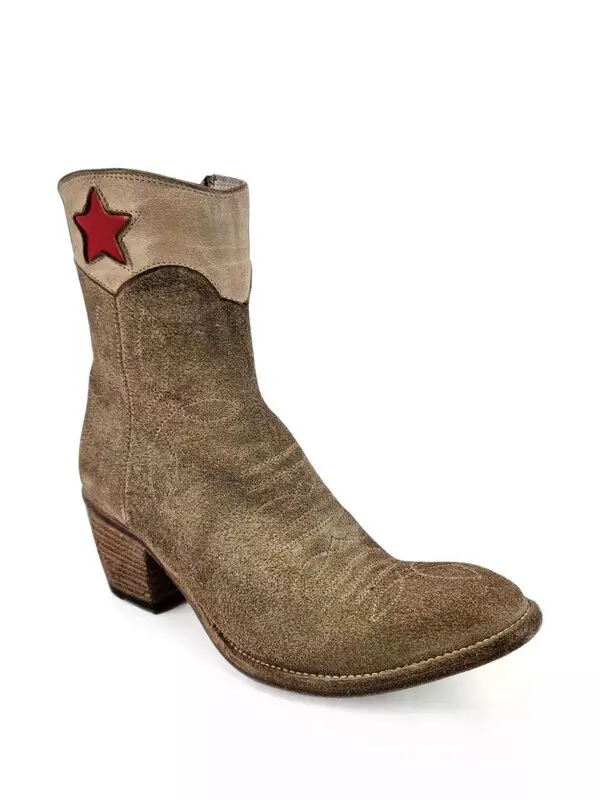 MADISON MAISON Pointy Star-patch Cowboy Boots