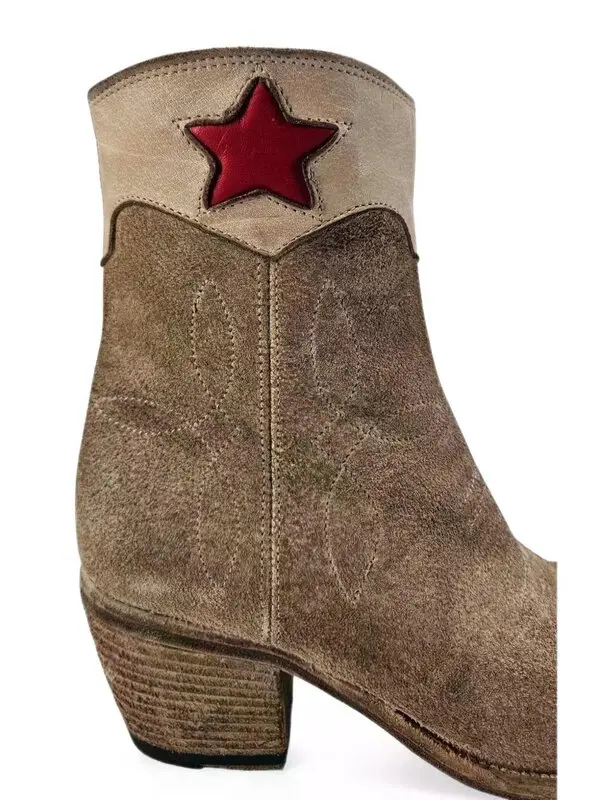 MADISON MAISON Pointy Star-patch Cowboy Boots