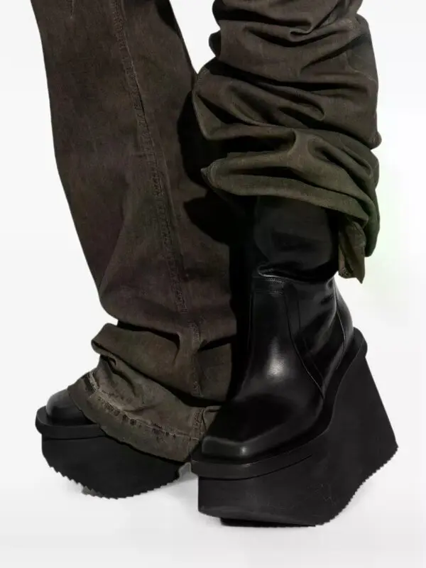 Rick Owens Factory Boots Platform Ankle Boots