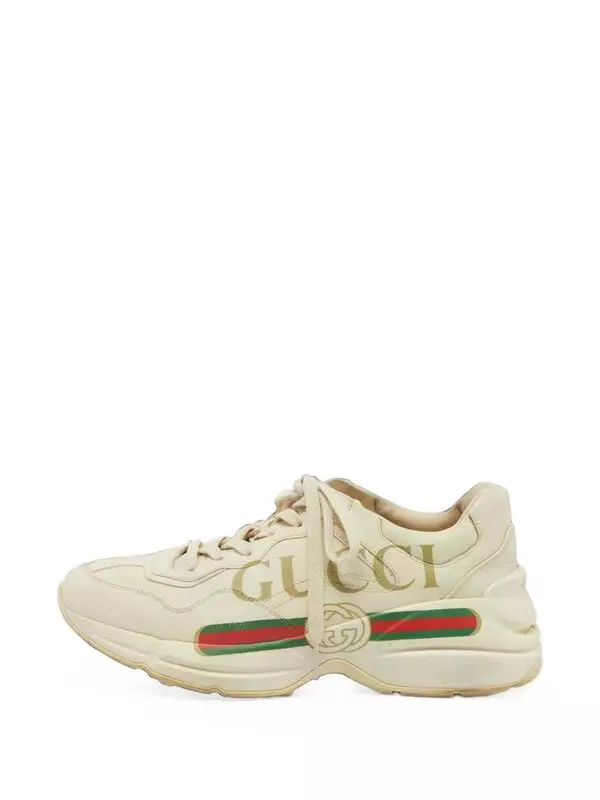 Gucci Rhyton Logo Leather Low-top Sneakers
