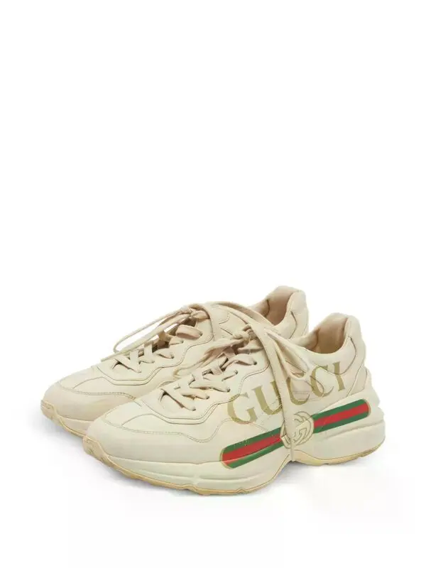 Gucci Rhyton Logo Leather Low-top Sneakers