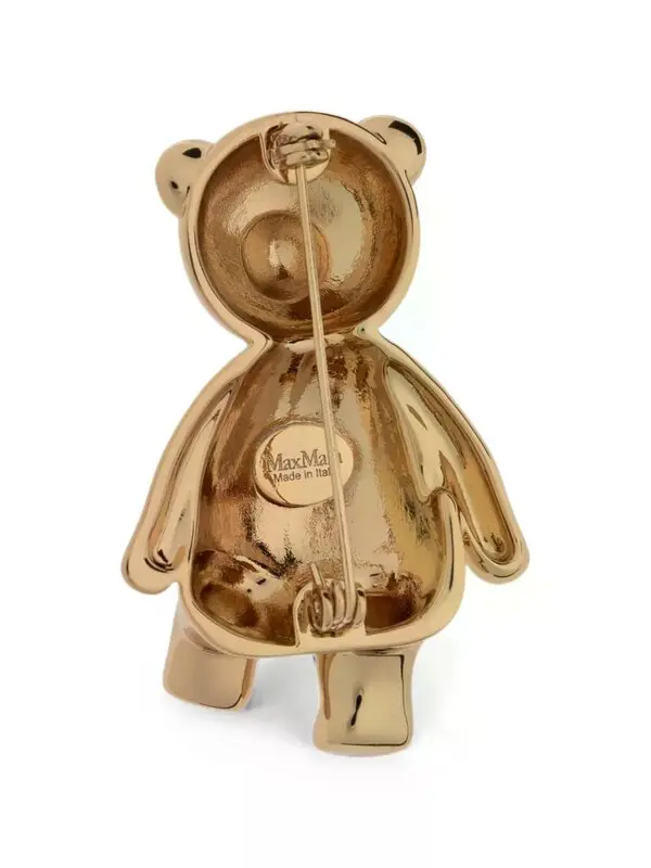 Max Mara Crystal-embellished Bear Brooch
