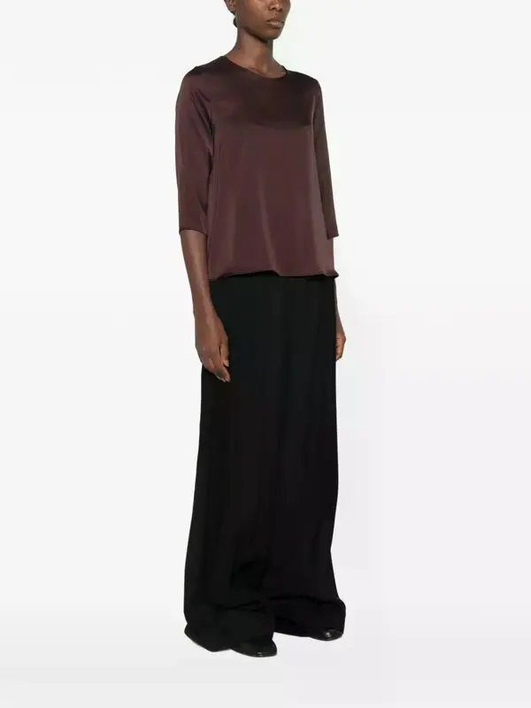Imperial Satin-finish Three-quarter Sleeve Blouse