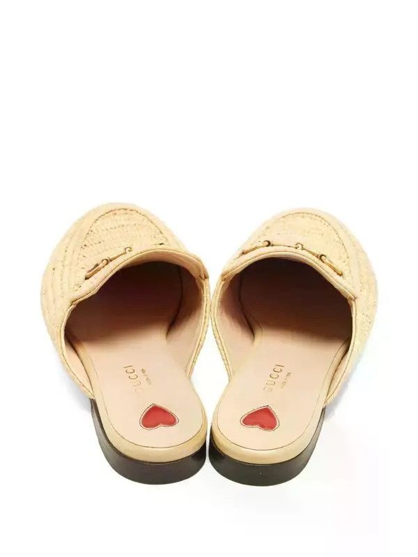 Gucci Princetown Horsebit Woven Mules - Neutrals