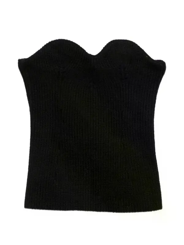 JIL SANDER Ribbed-knit Strapless Top