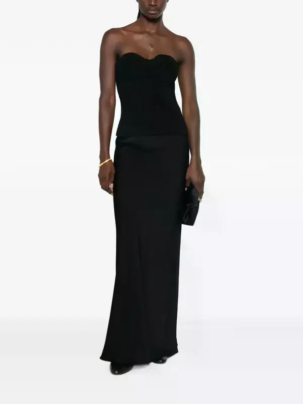 JIL SANDER Ribbed-knit Strapless Top