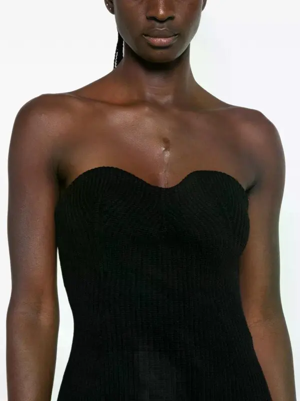 JIL SANDER Ribbed-knit Strapless Top