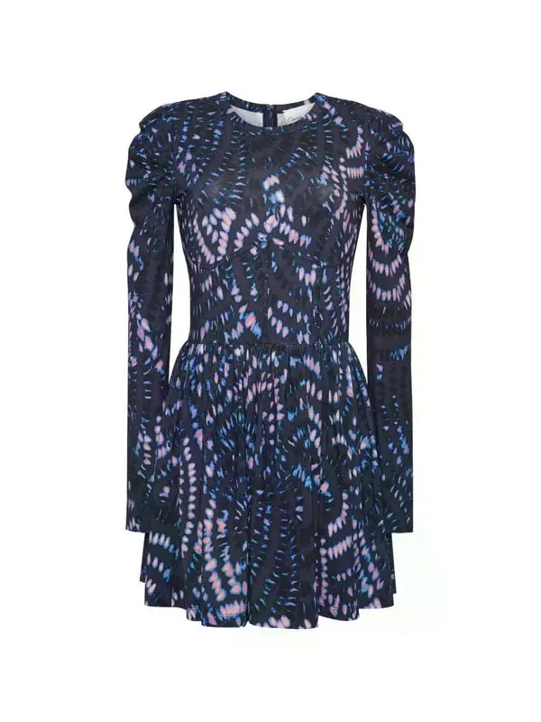 Cara Cara Moonrise Puff-sleeve Mini Dress - Blue