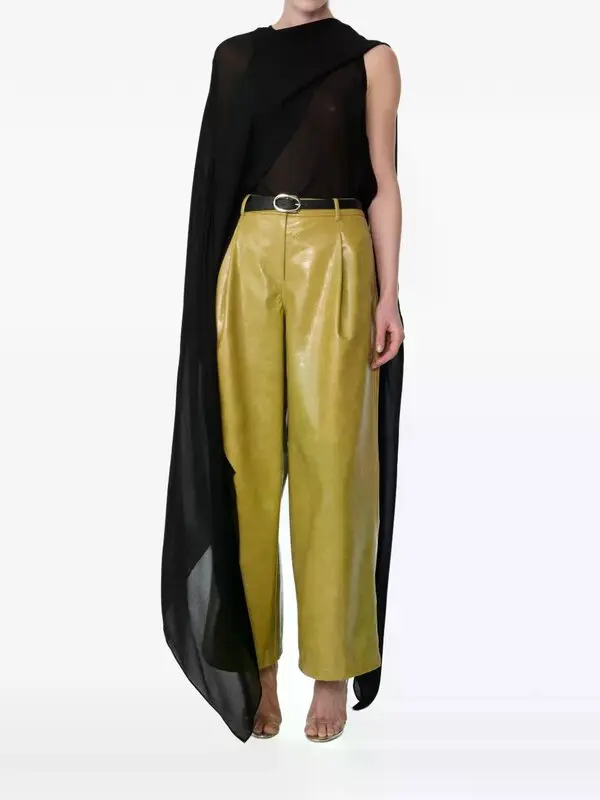TOCCIN Draped Asymmetric-panel Top - Black