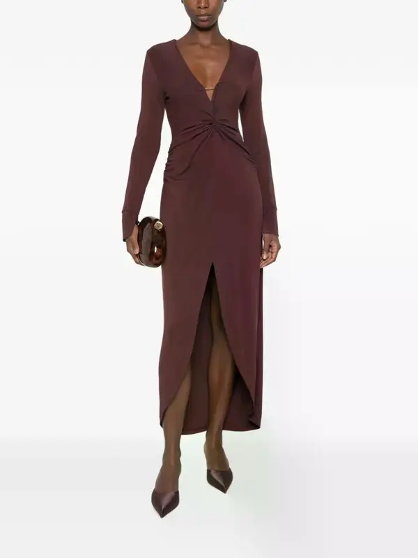 Imperial Twist-detail V-neck Dress