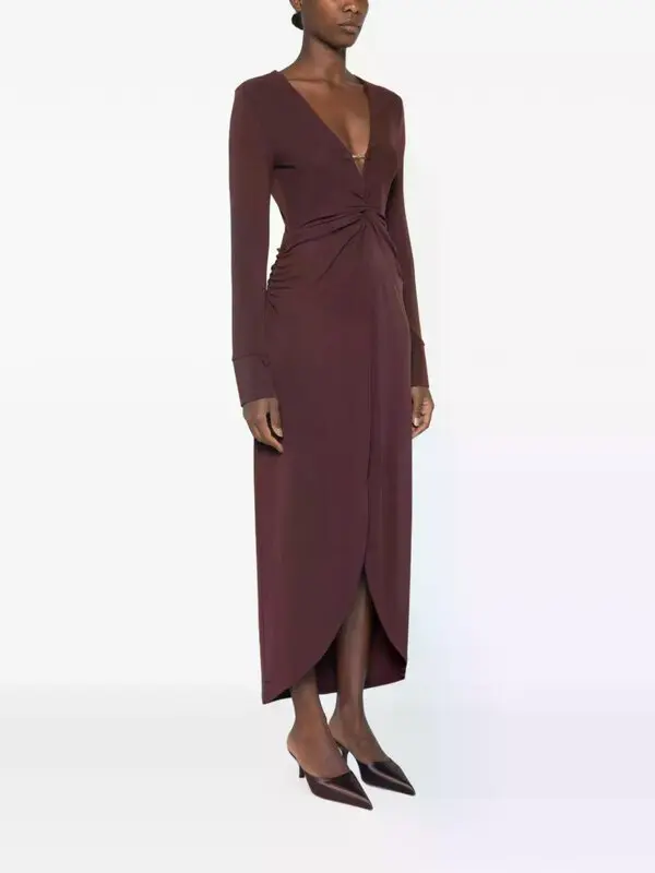 Imperial Twist-detail V-neck Dress