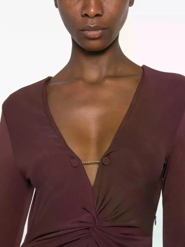 Imperial Twist-detail V-neck Dress